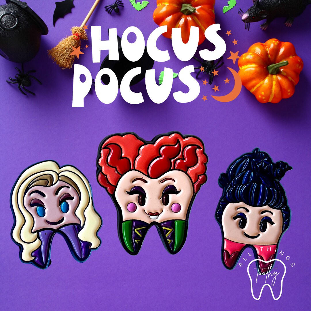 Dental Themed Sander Sisters Tooth Shaped Enamel Pin. Showcase This ...