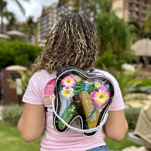 Custom Dental Clear Mini Tooth Backpack/purse Modern Clarity With White ...