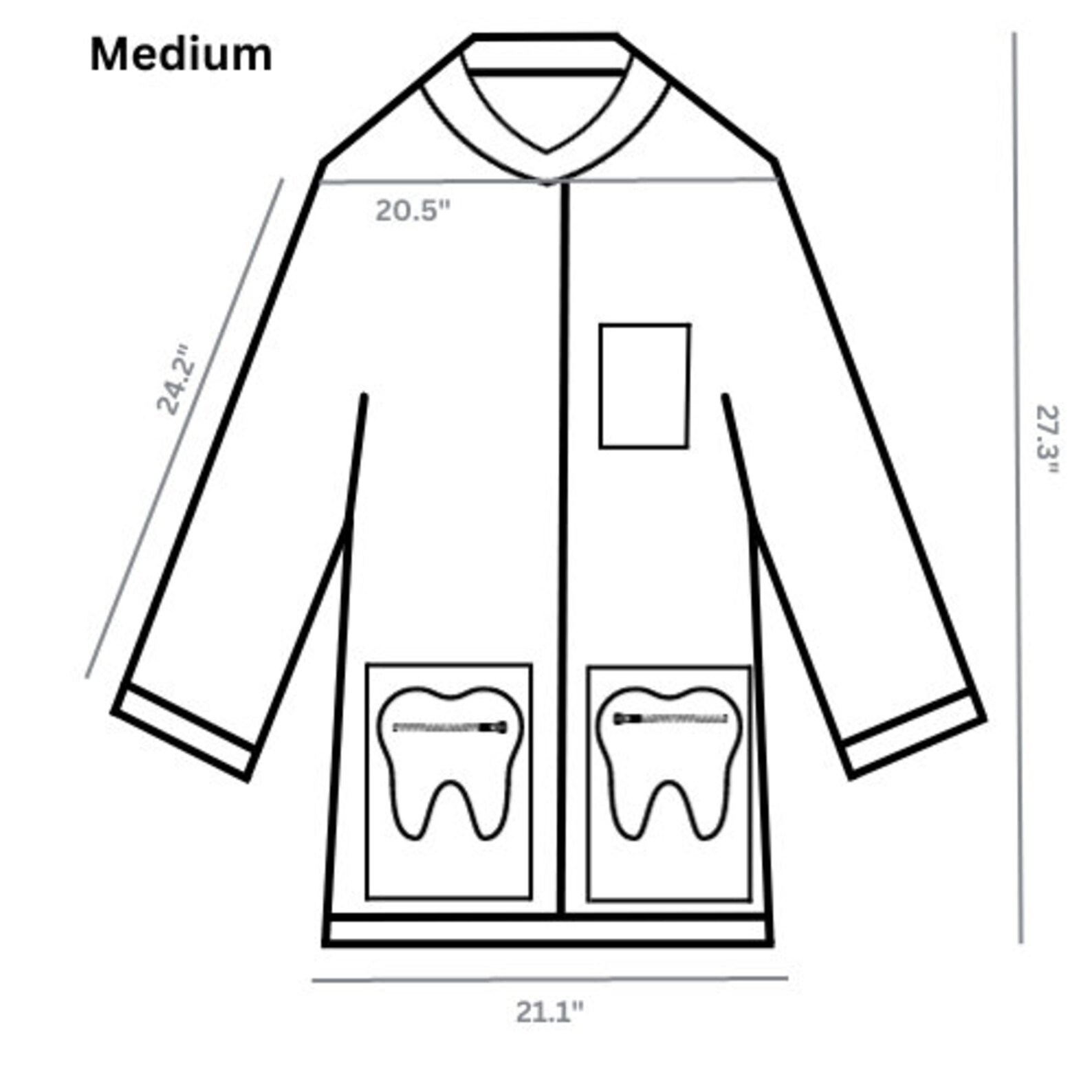 Custom Dental Lab Coat – Elegant White With Black Trim and Tooth ...