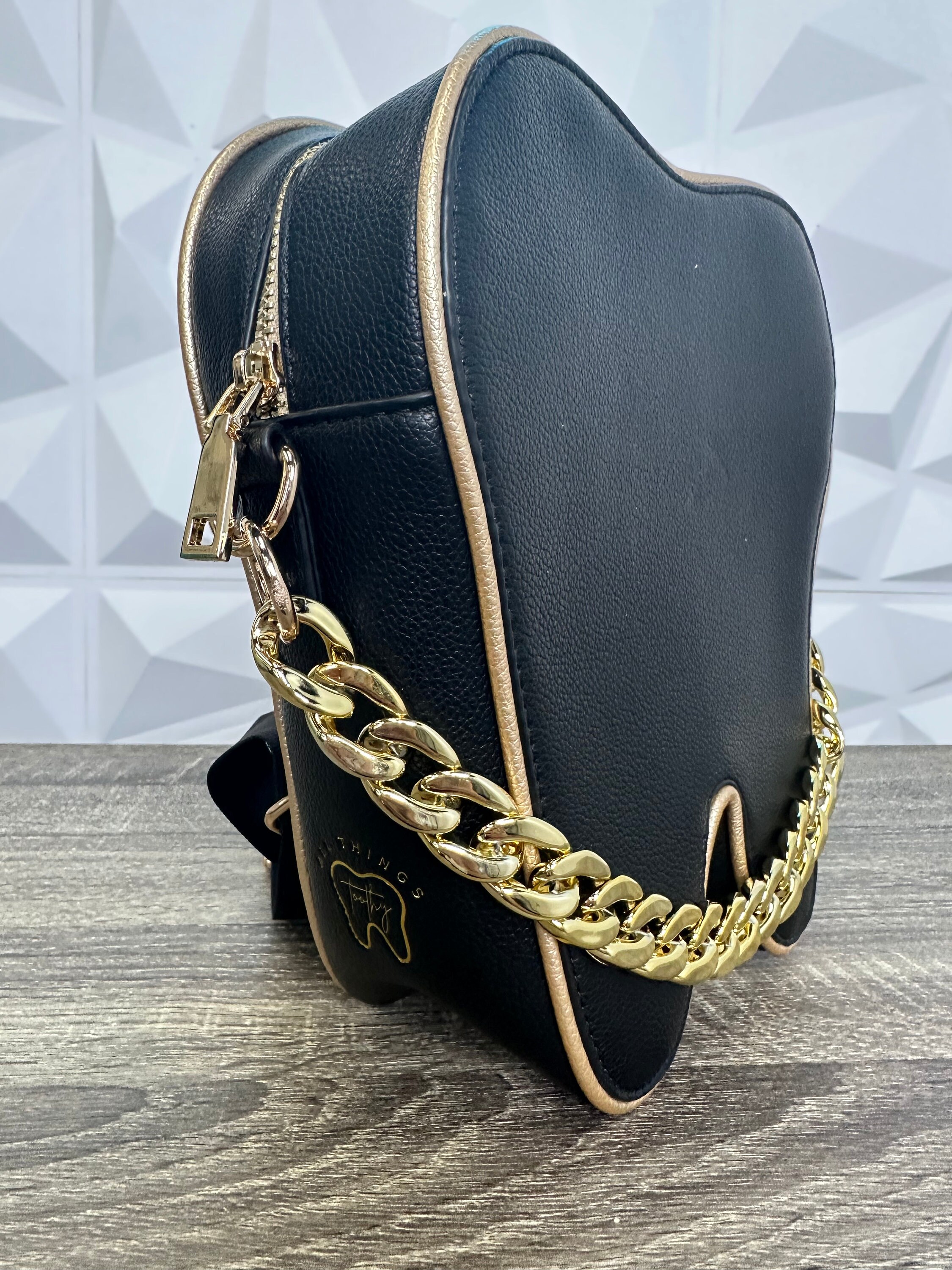 Custom Mini Dental Tooth Shaped Mini Backpack/purse Elegant Black With ...