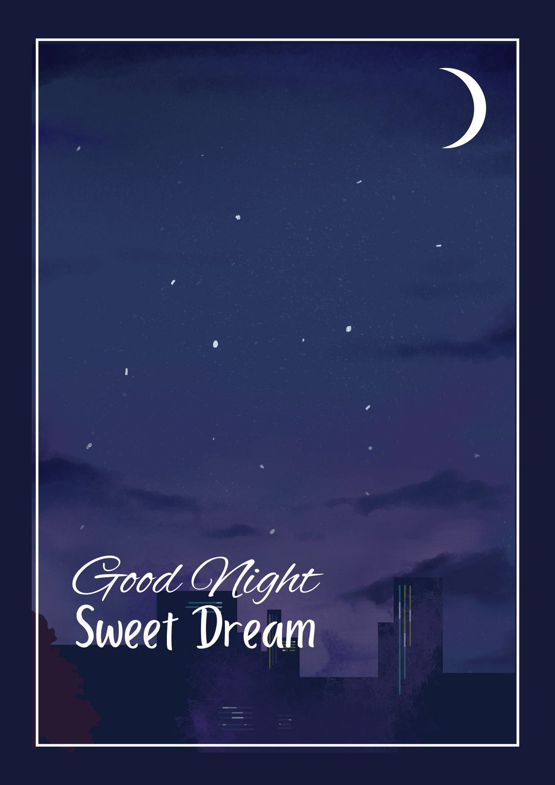 Good Night Poster - Etsy