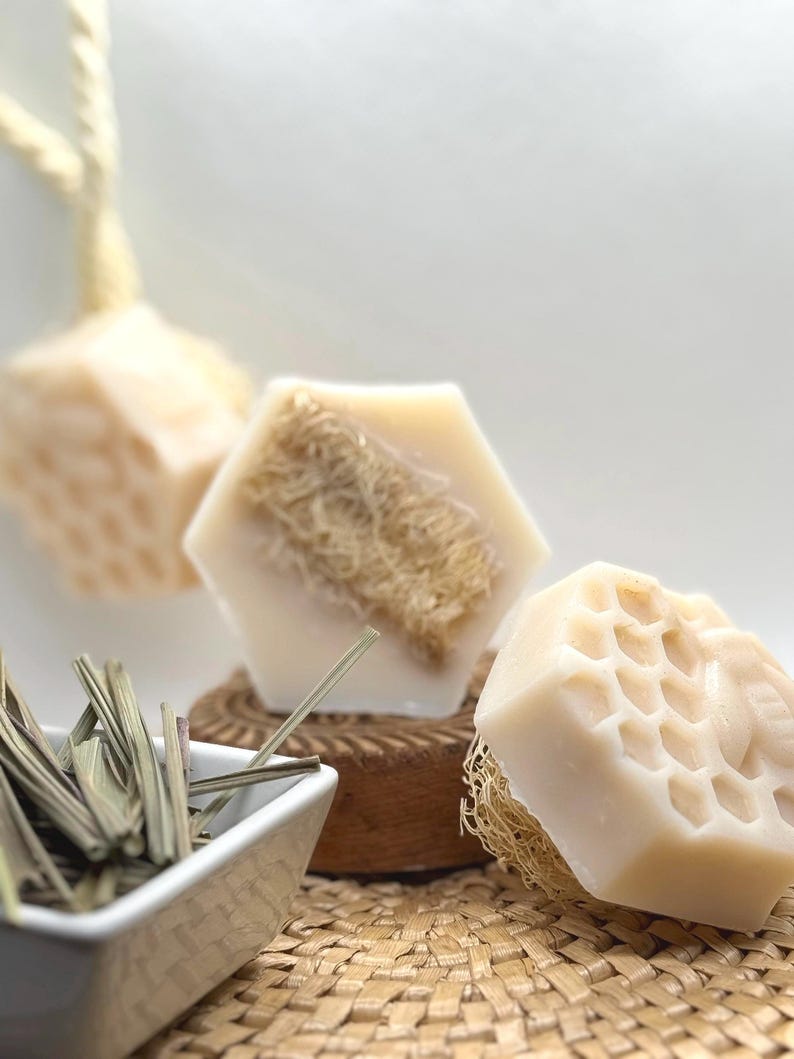 Organic Homegrown Loofah Soap With Calendula, Lavender & Essential Oils ...