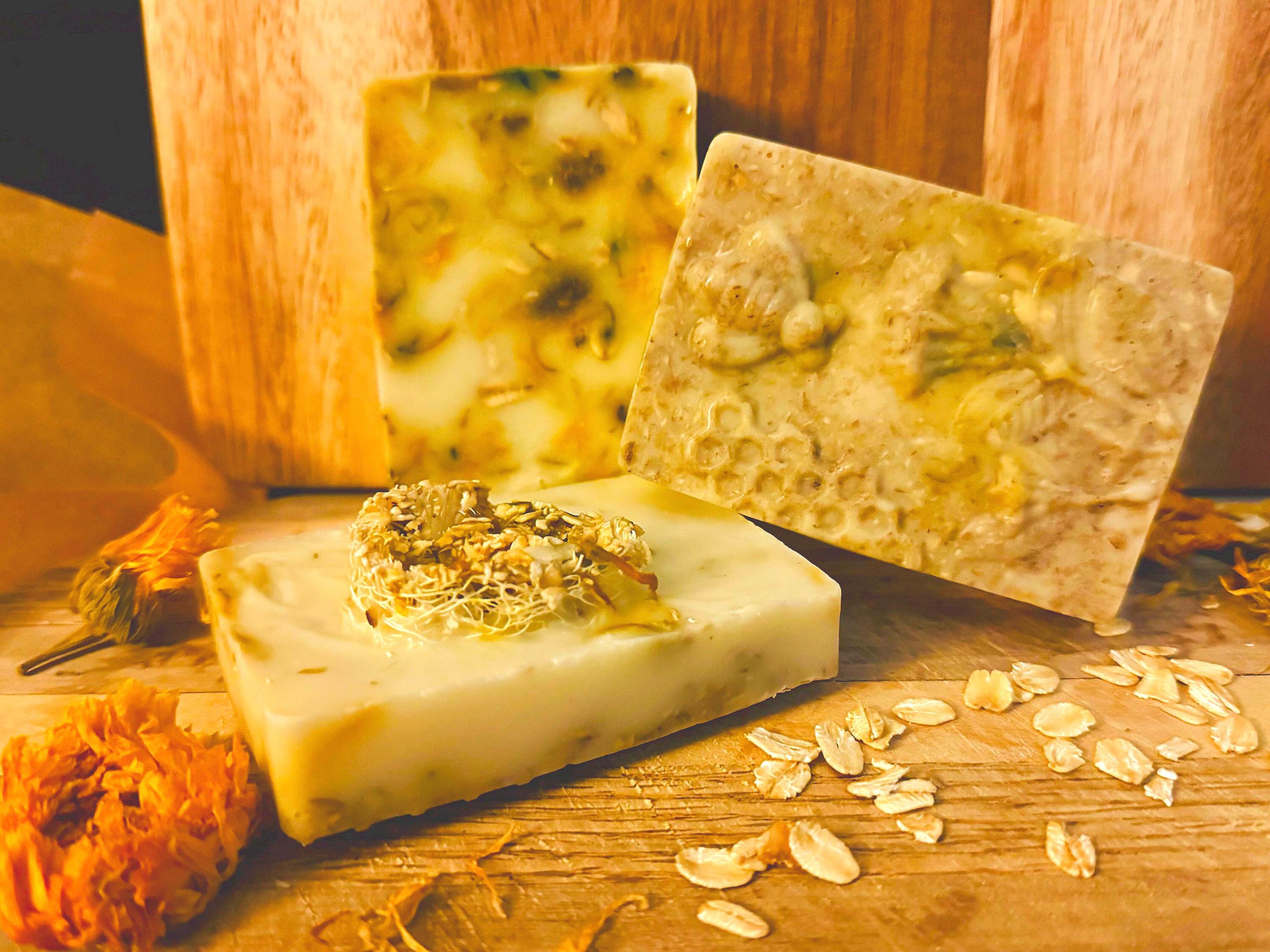 Organic Homegrown Loofah Soap With Calendula, Lavender & Essential Oils ...