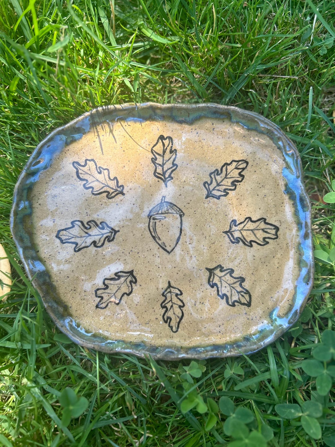 Ceramic Acorn Plate - Etsy