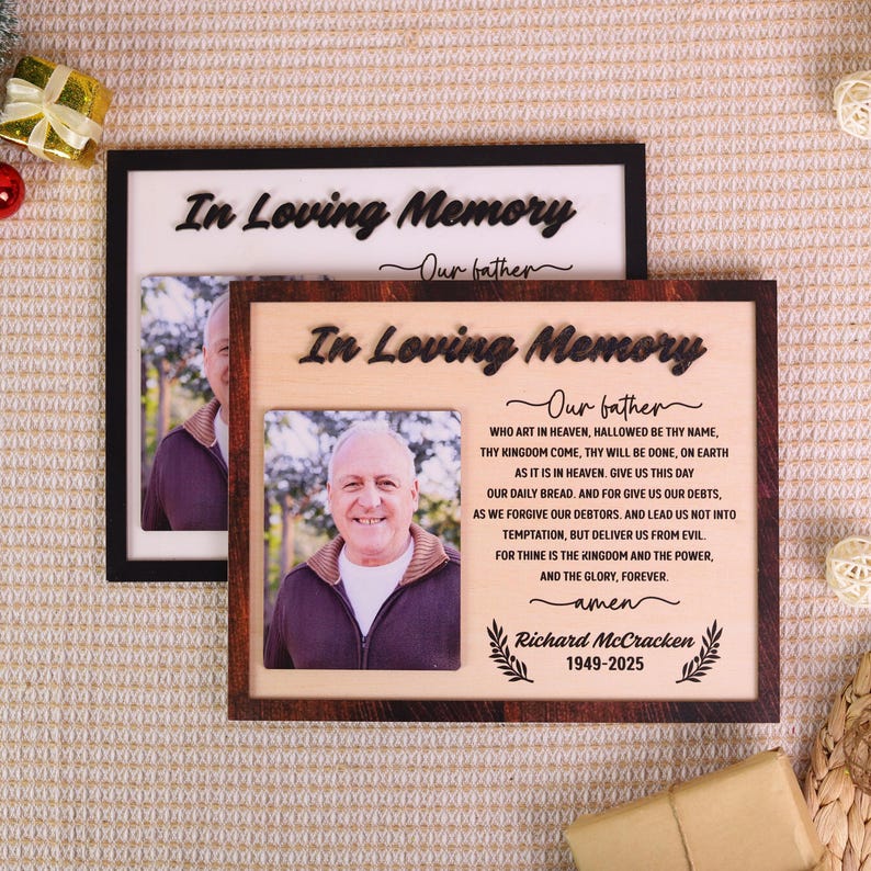 Personalized Photo Memorial Frame, in Loving Memory Keepsake, Custom ...