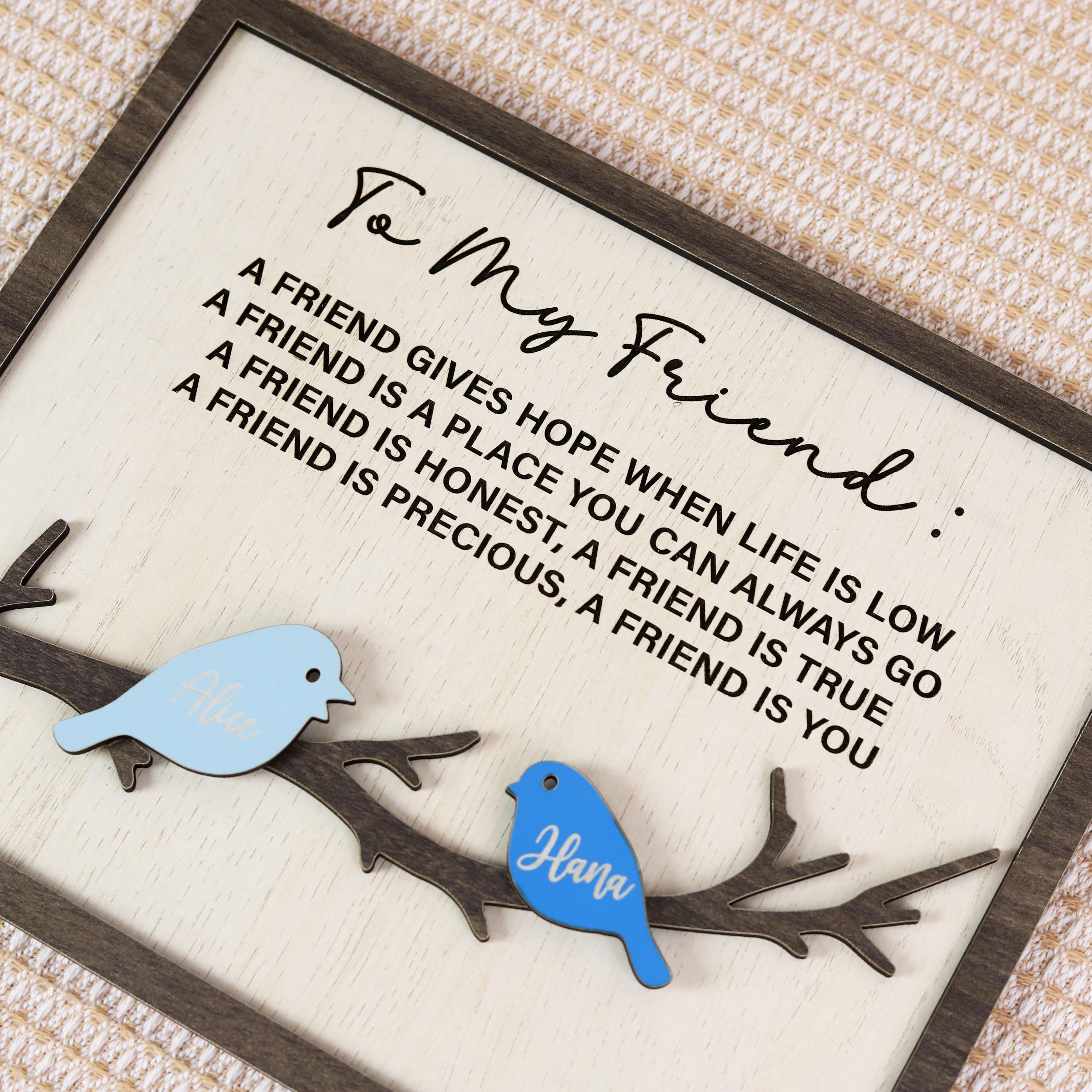 Best Friend Gift Personalized Wood Sign, Custom Friendship Plaque ...