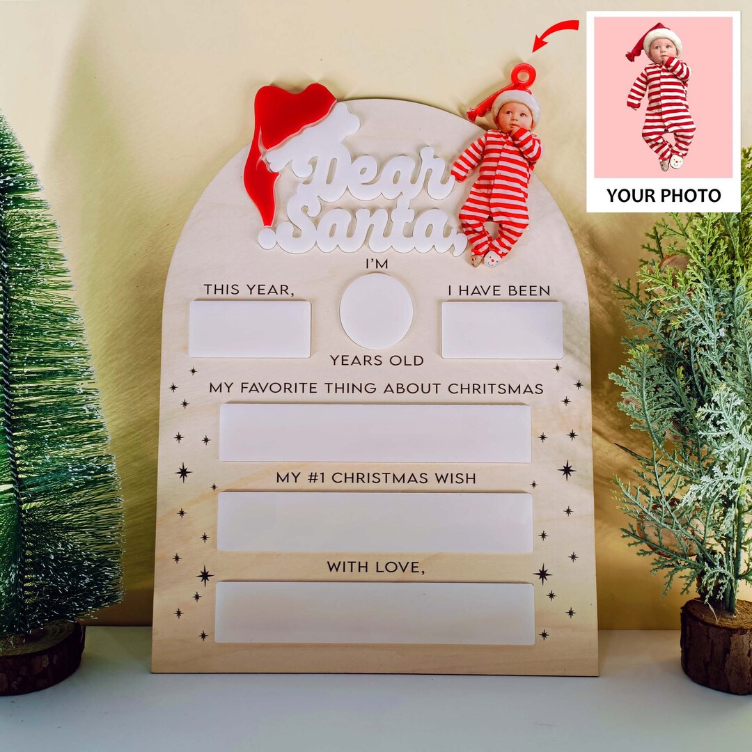 Customized Dear Santa Wooden Sign, Christmas Wood Sign for Kids, DIY ...