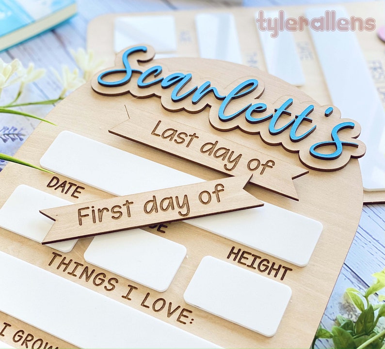 First Day of School Sign, Personalized Back to School Dry Erase Board ...