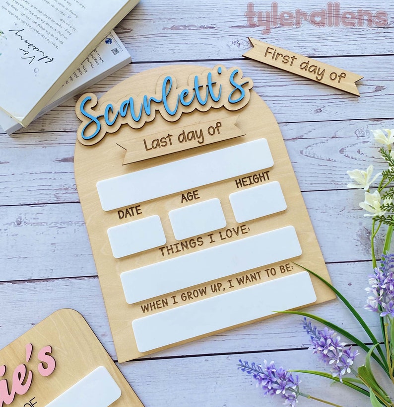 First Day of School Sign, Personalized Back to School Dry Erase Board ...