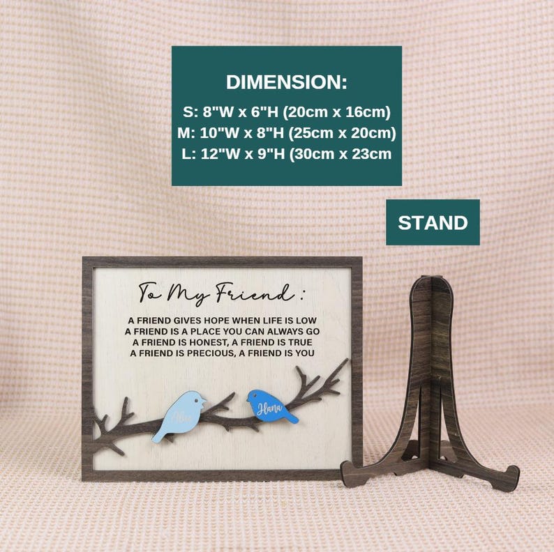 Best Friend Gift Personalized Wood Sign, Custom Friendship Plaque ...