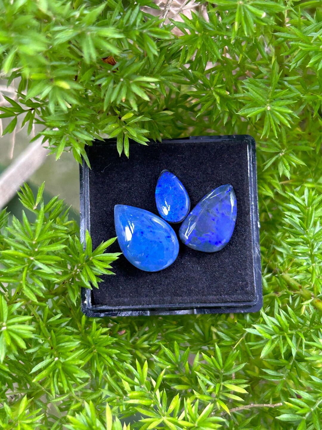 Lightning Ridge Opal Doublet Bundle - 12.8 Carats - Dark Blue Opals - Teardrop Opals NO1289 - Etsy