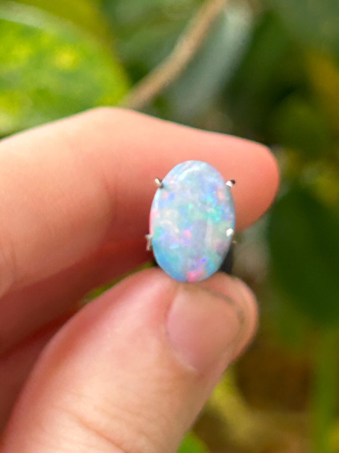 Coober Pedy Shell Fossil Opal Doublet - 2.4 Carats - Rainbow Flashes ...