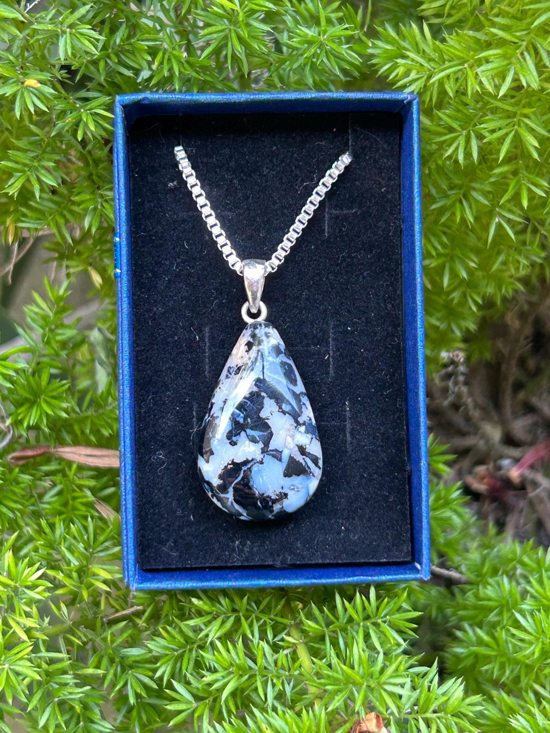 Magpie Potch Opal Pendant With Patterns on Silver Necklace NO1268 - Etsy