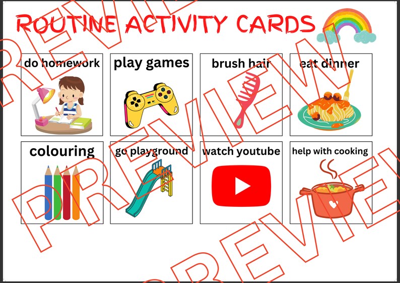 Printable Kids Routine Cards & Chart - Etsy