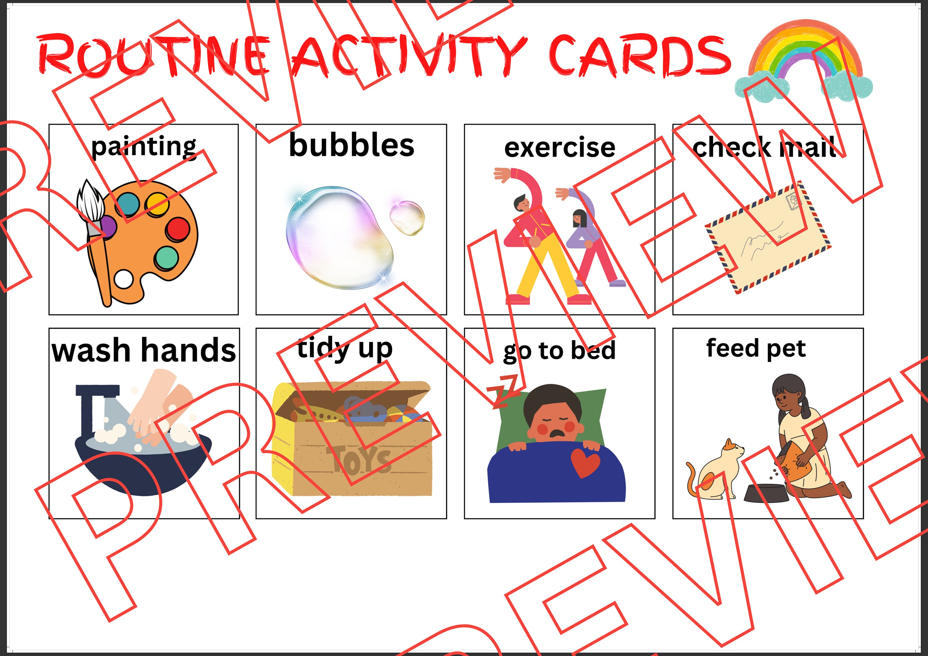 Printable Kids Routine Cards & Chart - Etsy