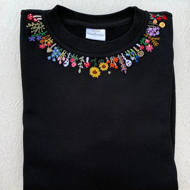 Hand Embroidered Sweatshirt - Etsy