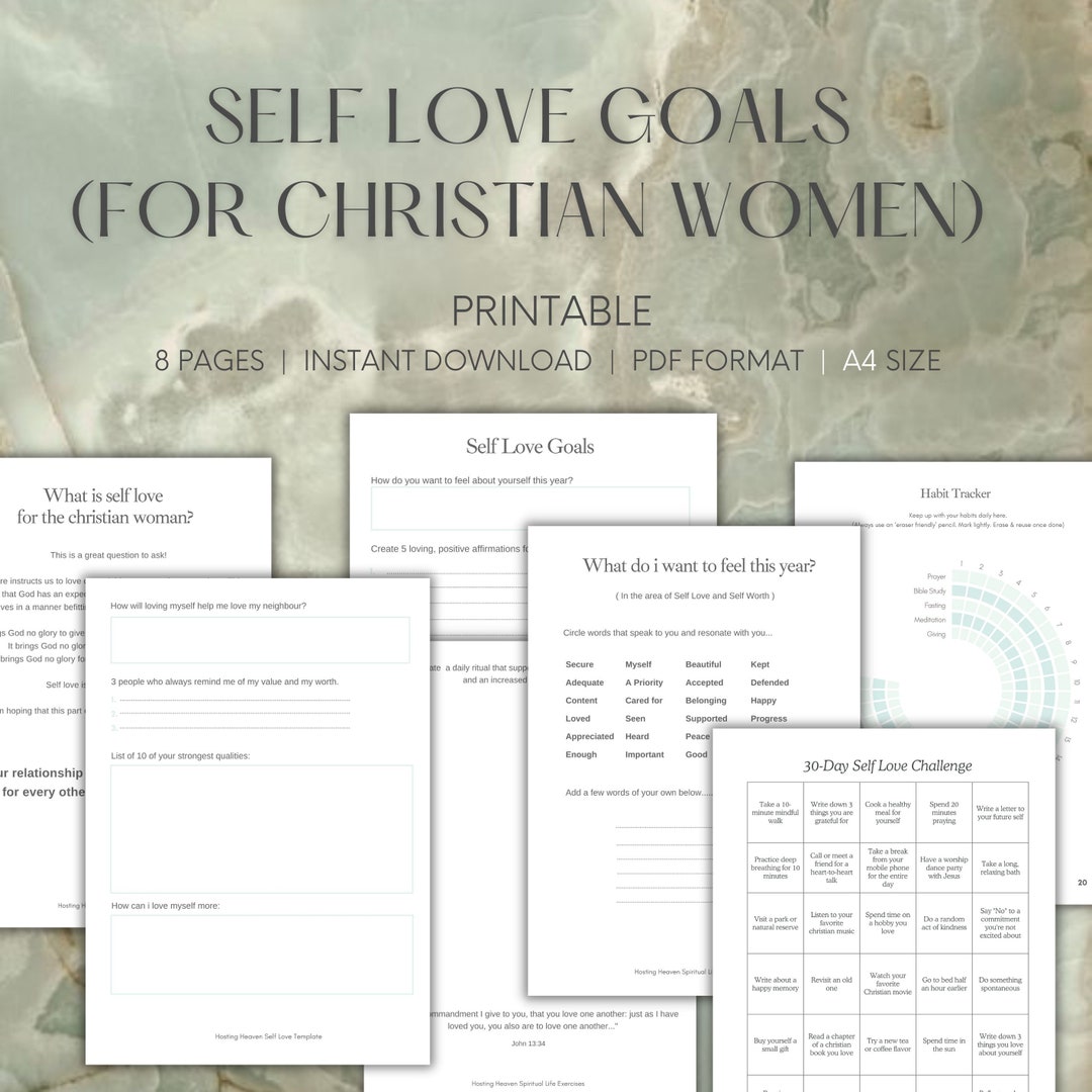 Self Love Goals Template Printable Self Love Planner - Etsy