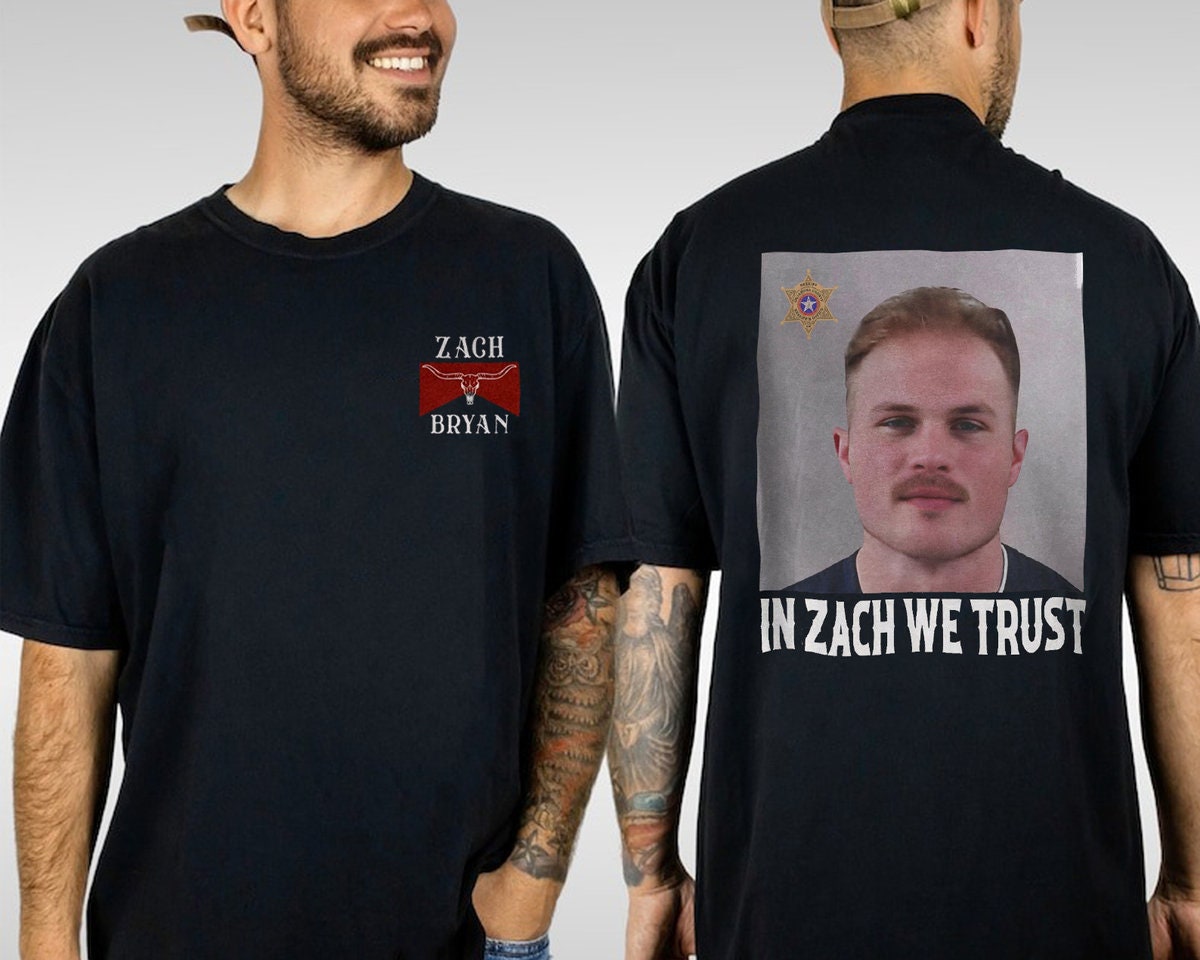 Zach Bryan Mugshot Shirt, Album Zach Bryan, Trump Mug Shot In Zach We ...