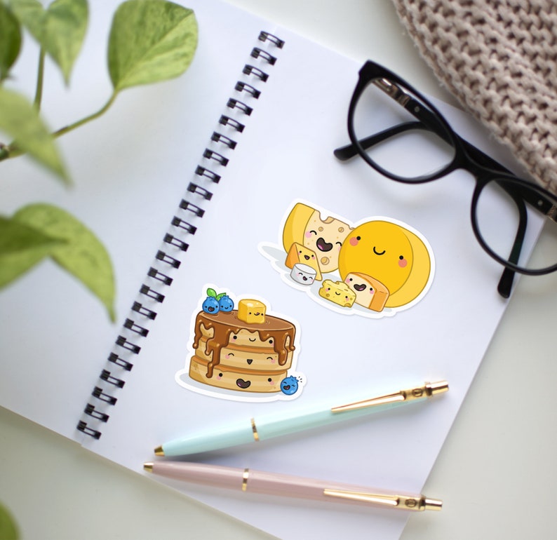 Cheesy Sticker ~ Cute Die Cut Food Sticker | Kawaii Glossy Sticker ...
