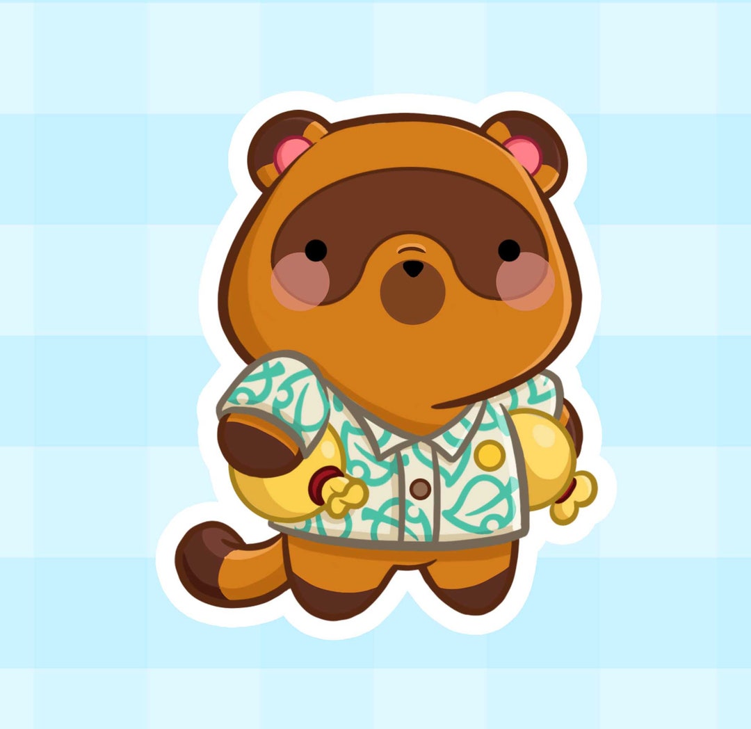 Tom Nook Cute AC Sticker Handmade Glossy Die Cut Sticker Gaming Sticker ...