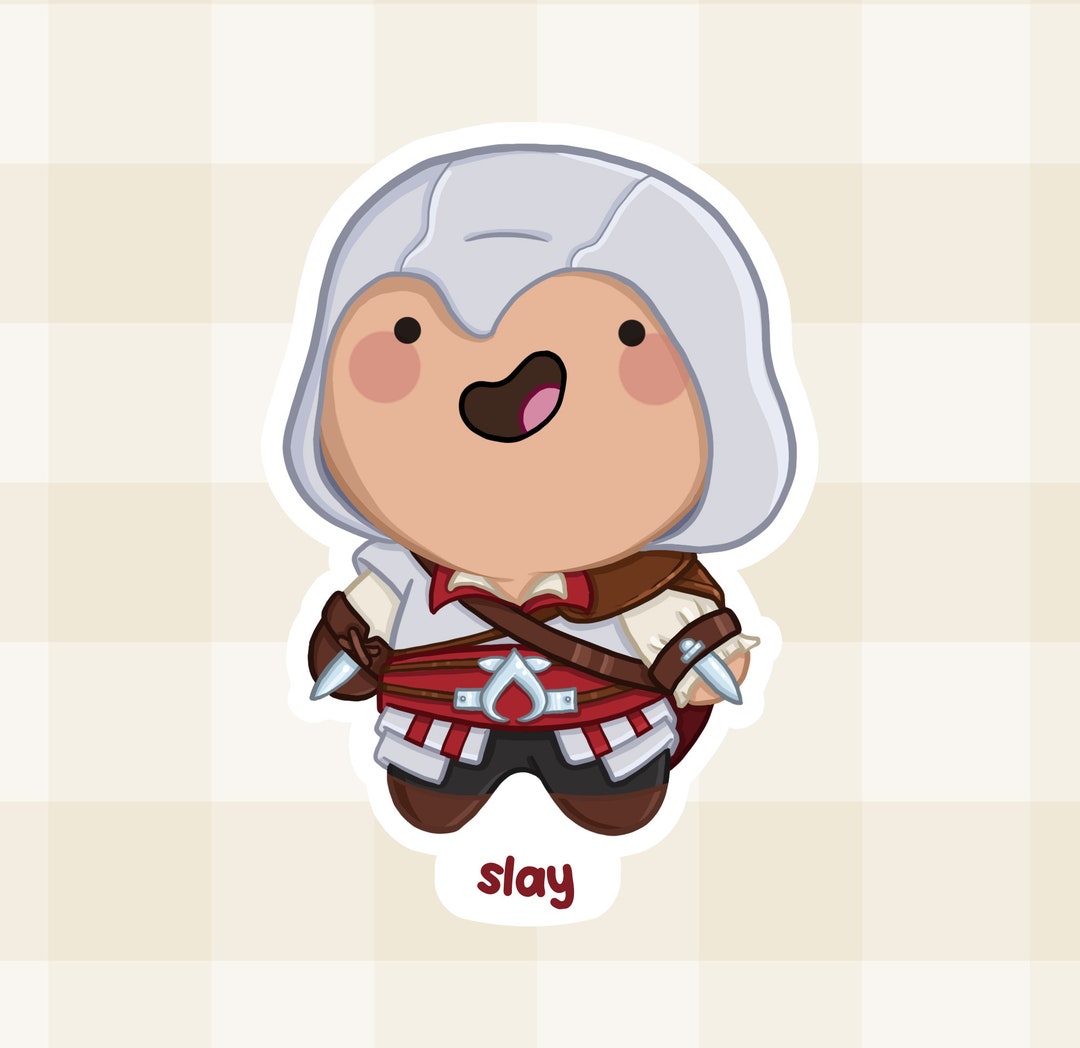 Slay Cute Glossy Assassins Creed Sticker Gaming Stickers Cute Kawaii ...