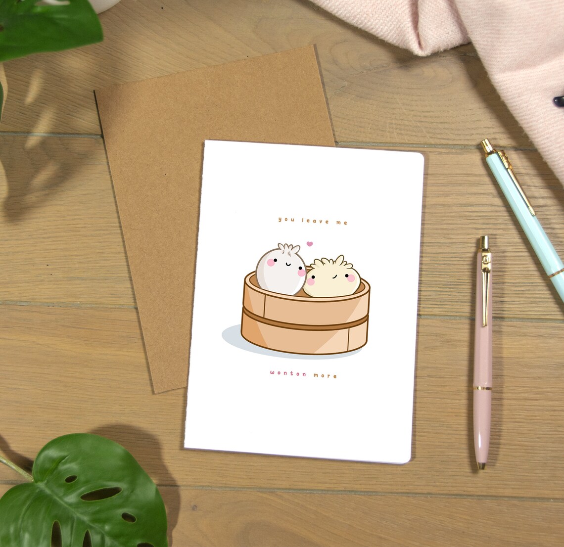 You Leave Me Wonton More ~ Cute Handmade Love Card | Kawaii I Love You ...