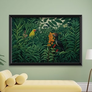 Exotic Bird Art Print, Henri Rousseau Art, Rousseau Inspired Printable ...