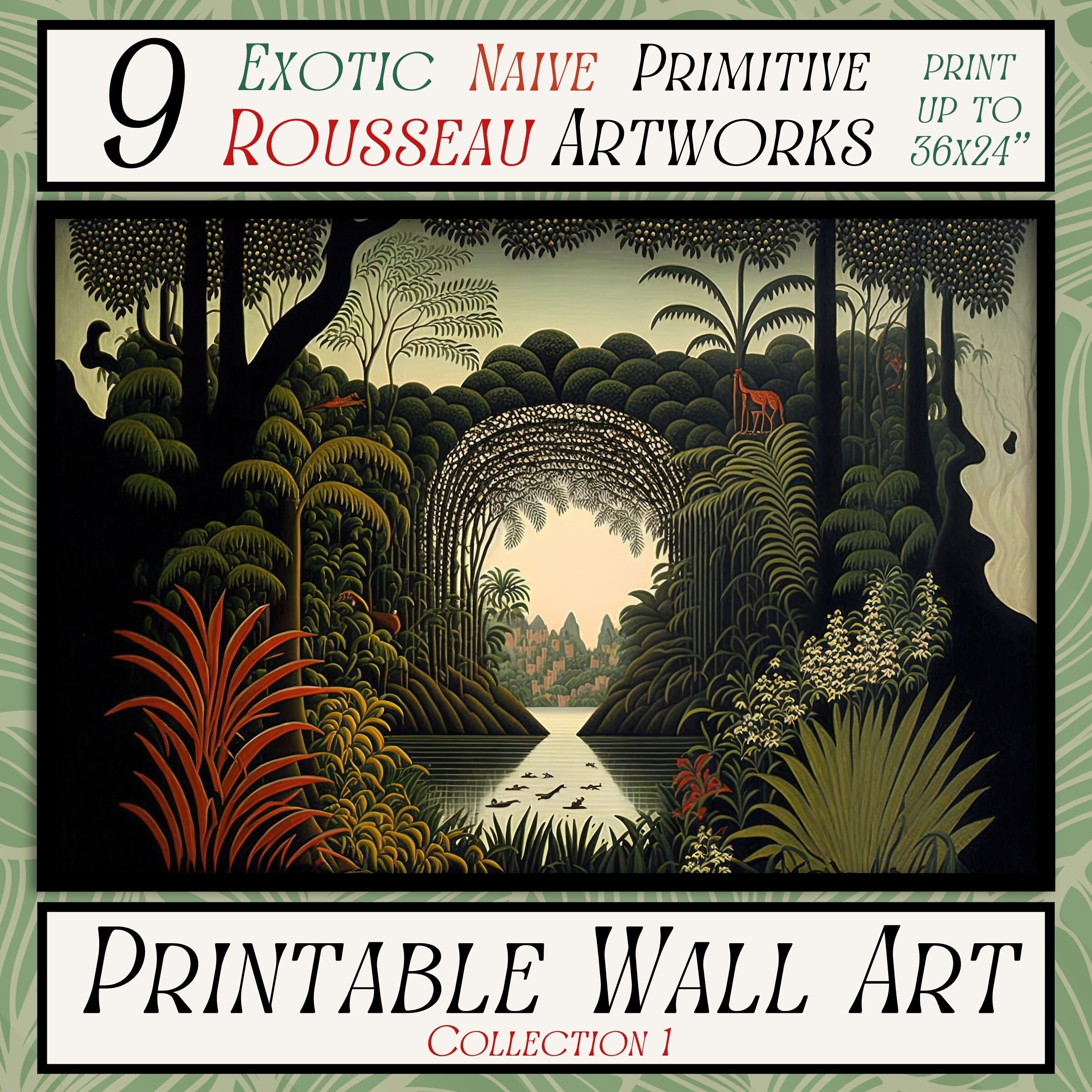 Henri Rousseau Art, Exotic Art Print, Bundle, Set of Rousseau Inspired ...