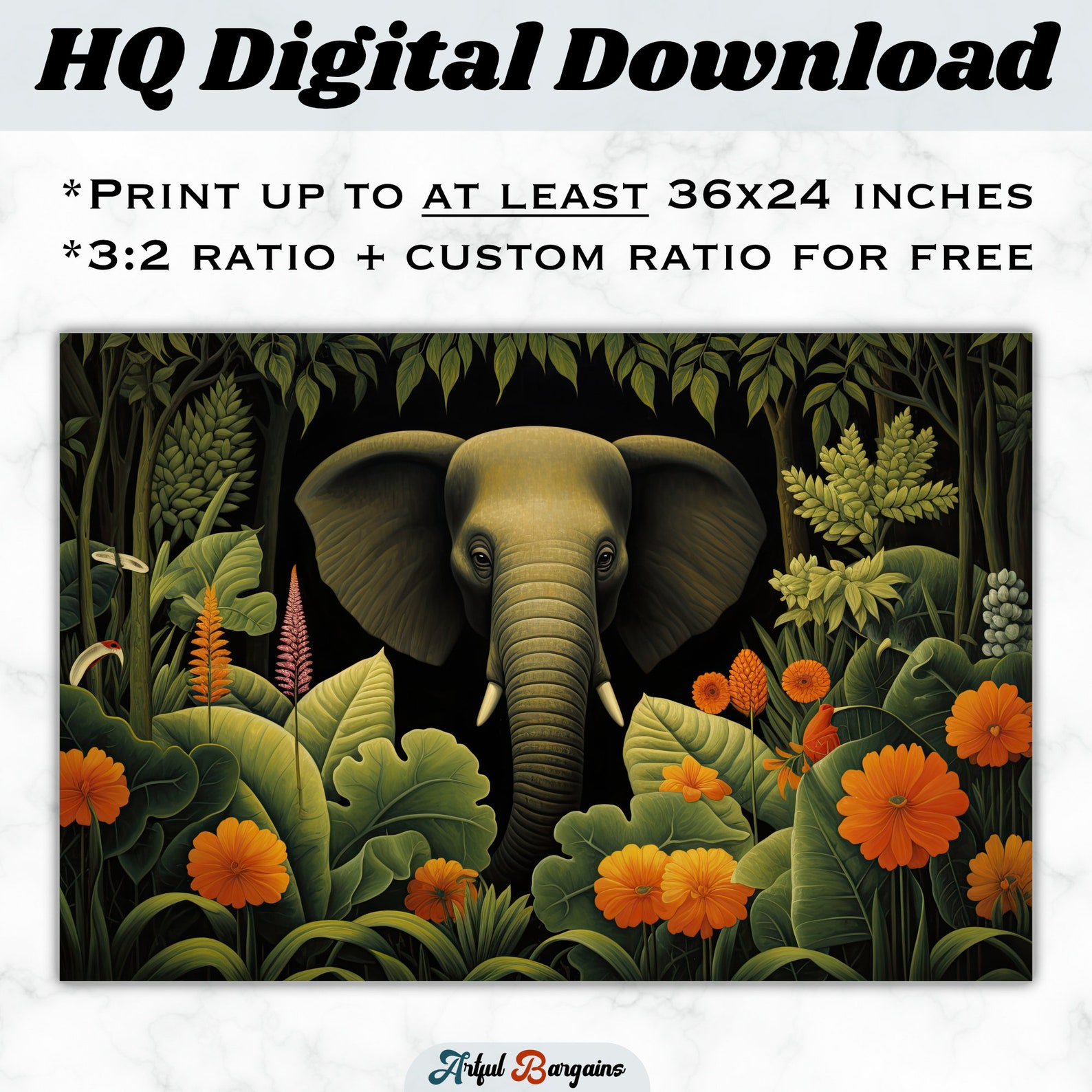 Henri Rousseau Art Print Elephant Art Print Exotic Jungle - Etsy