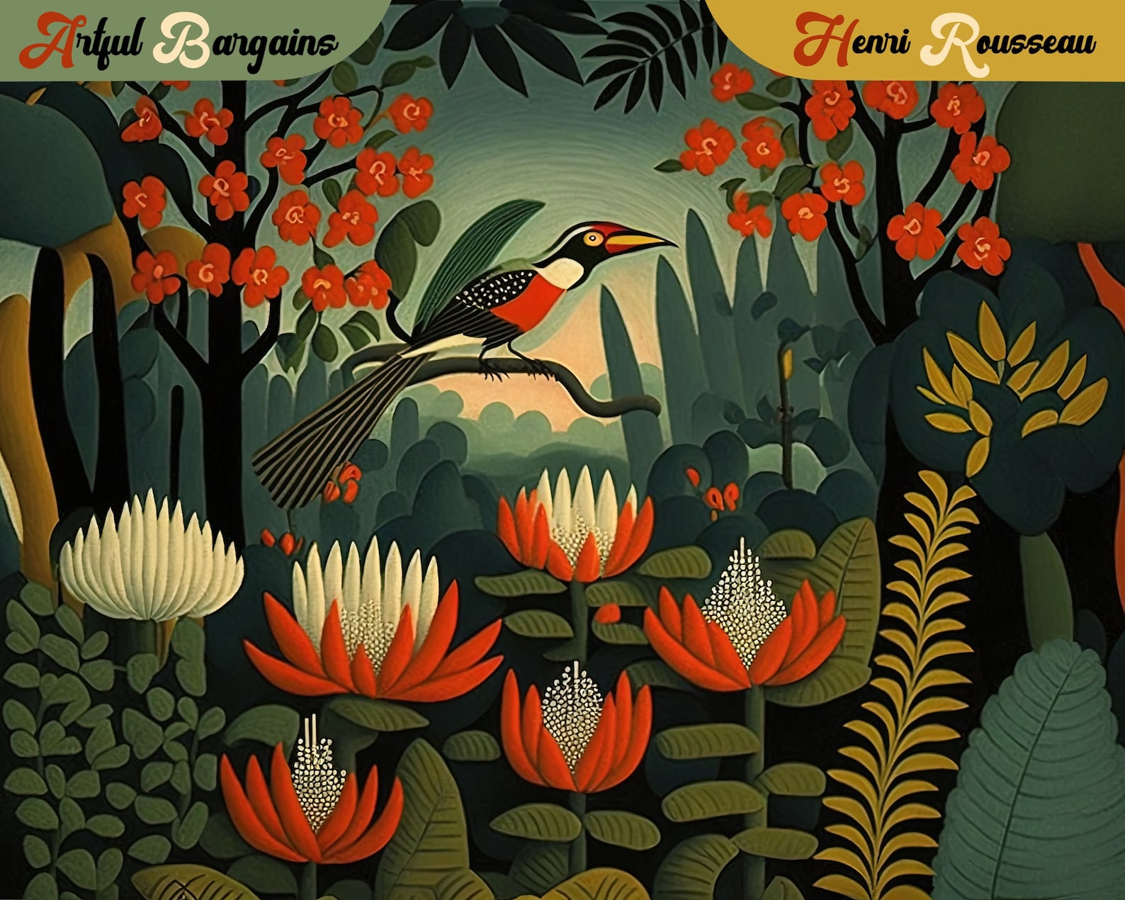 Henri Rousseau Art Print, Exotic Art, Rousseau Inspired Printable Wall ...