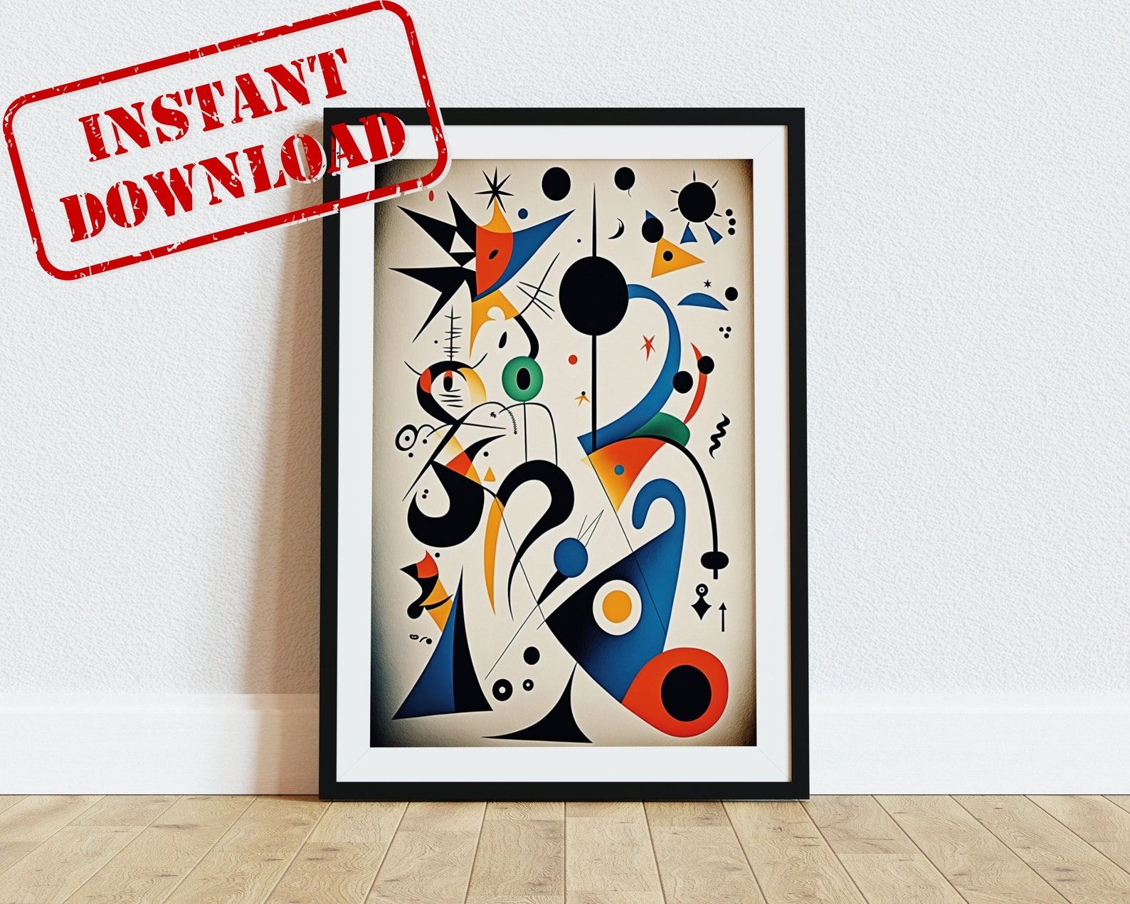 Joan Miro Art Print, Miro Inspired Printable Wall Art, Miro Poster ...