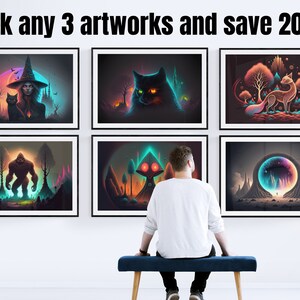 Printable Neon Wall Art, Colorful Lion Print, Neon Art, Neon Animal ...