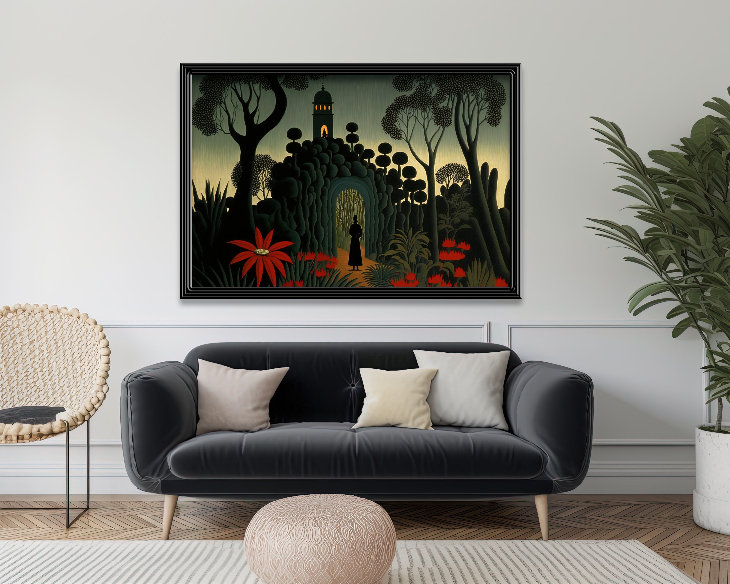 Henri Rousseau Art Print, Rousseau Inspired Printable Wall Art, Dreamy Wall Art, Vintage Exotic ...