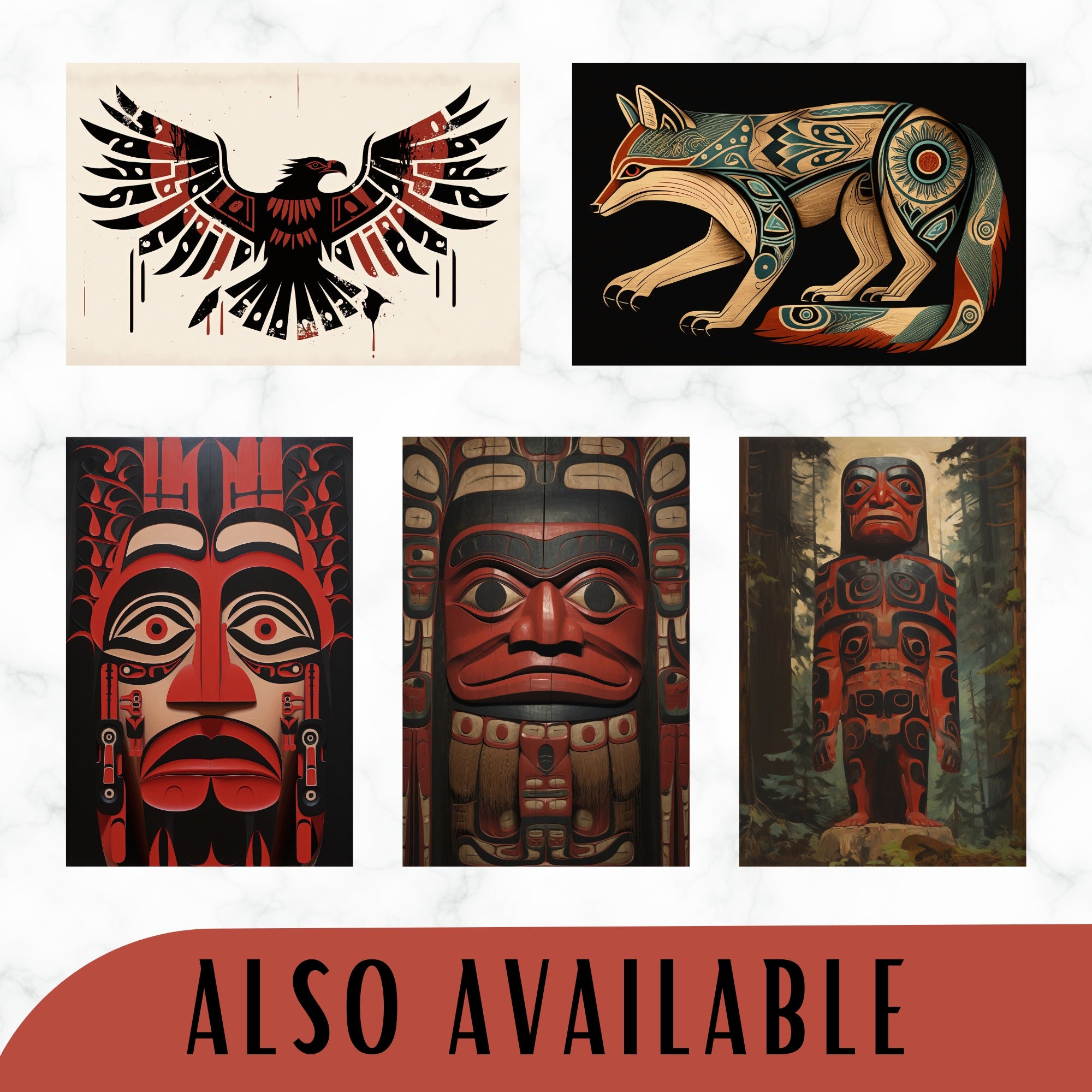 Haida Tribal Art Sasquatch Print, Bigfoot Statue, Pacific Northwest ...