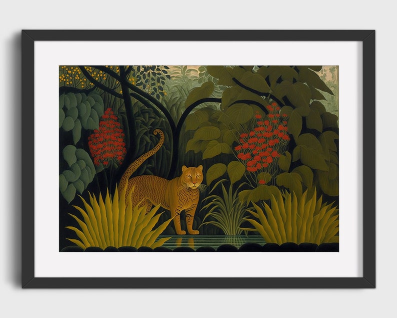 Henri Rousseau Art Print, Rousseau Inspired Printable Wall Art, Exotic ...