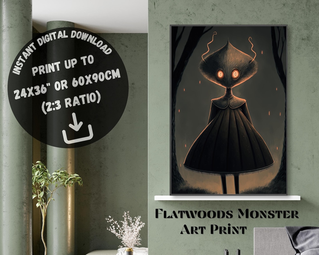 Flatwoods Monster, Printable Wall Art, Cryptid Poster, Digital Download ...