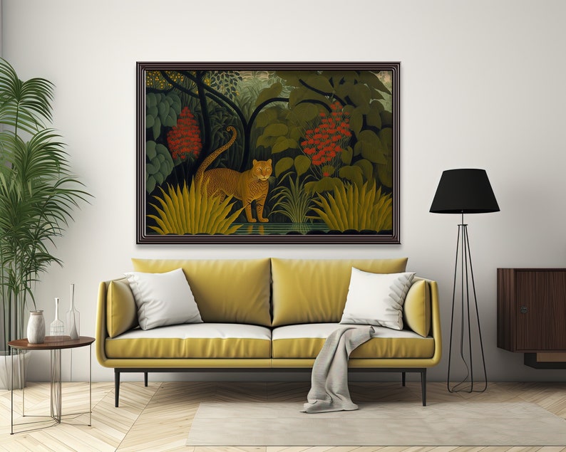Henri Rousseau Art Print, Rousseau Inspired Printable Wall Art, Exotic ...