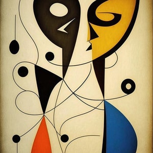 Picasso Meets Miro Printable Wall Art, Joan Miro Art Poster, Instant ...