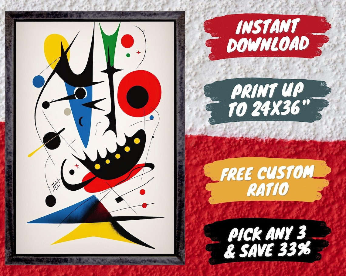 Miro Poster, Joan Miro Art Print, Instant Digital Download, Miro ...