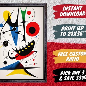 Miro Poster, Miro Inspired Printable Wall Art, Joan Miro Art Print ...