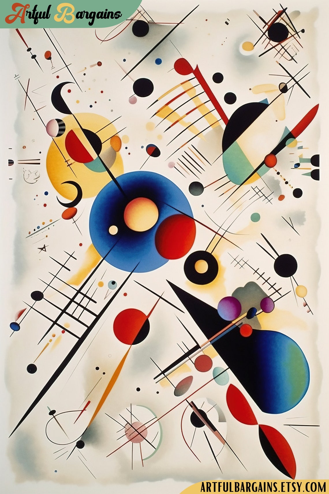 Kandinsky Art Print, Kandinsky Poster, Bauhaus, Kandinsky Inspired ...