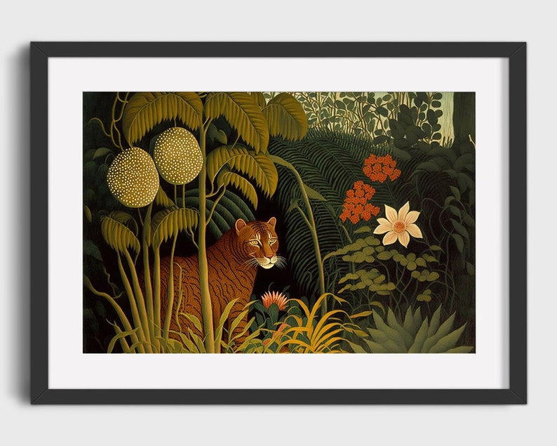 Henri Rousseau Art Print, Exotic Art, Rousseau Inspired Printable Wall ...