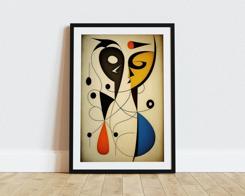 Picasso Meets Miro Printable Wall Art, Joan Miro Art Poster, Instant ...