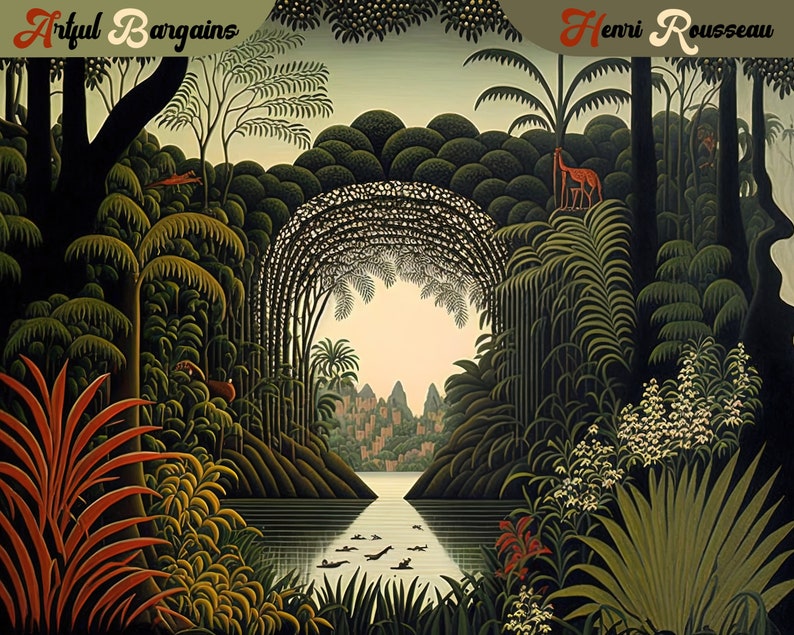 Henri Rousseau Art Print, Exotic Art, Rousseau Inspired Printable Wall ...