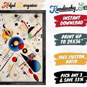 Kandinsky Art Print, Kandinsky Poster, Bauhaus, Kandinsky Inspired ...