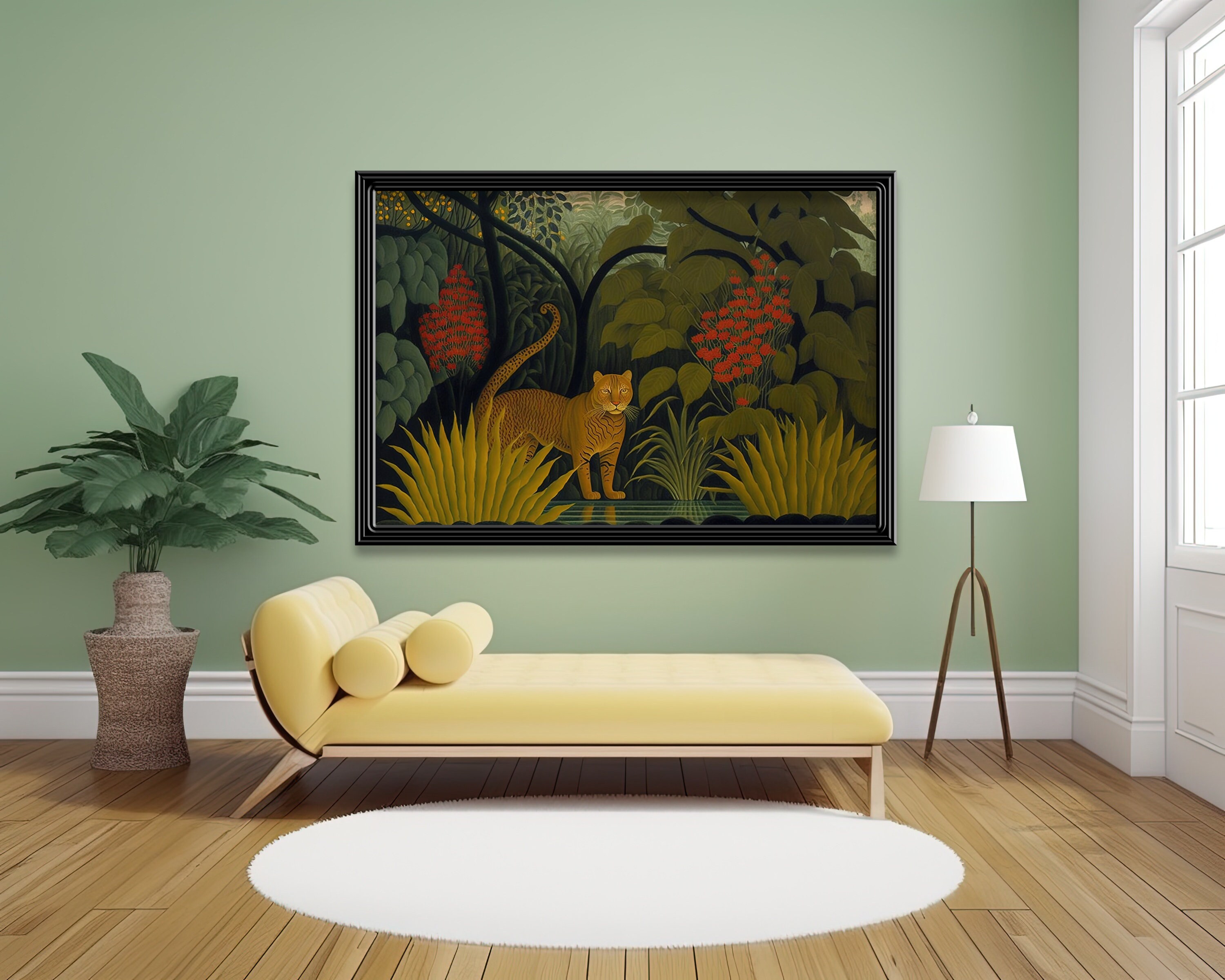 Henri Rousseau Art Print, Rousseau Inspired Printable Wall Art, Exotic Art, Instant Digital ...