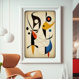 Picasso Meets Miro Printable Wall Art, Joan Miro Art Poster, Instant ...