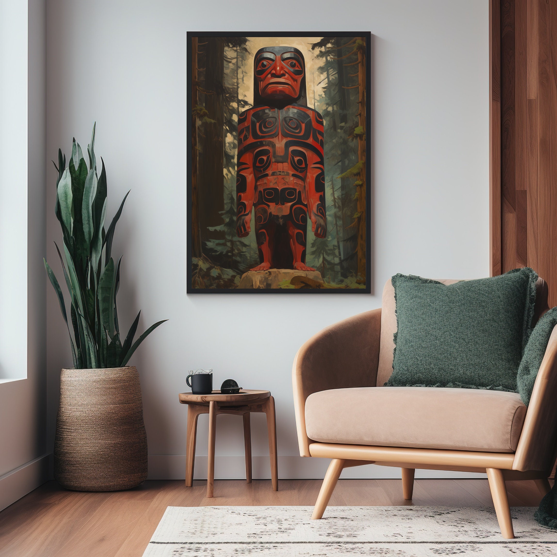 Haida Tribal Art Sasquatch Print, Bigfoot Statue, Pacific Northwest ...