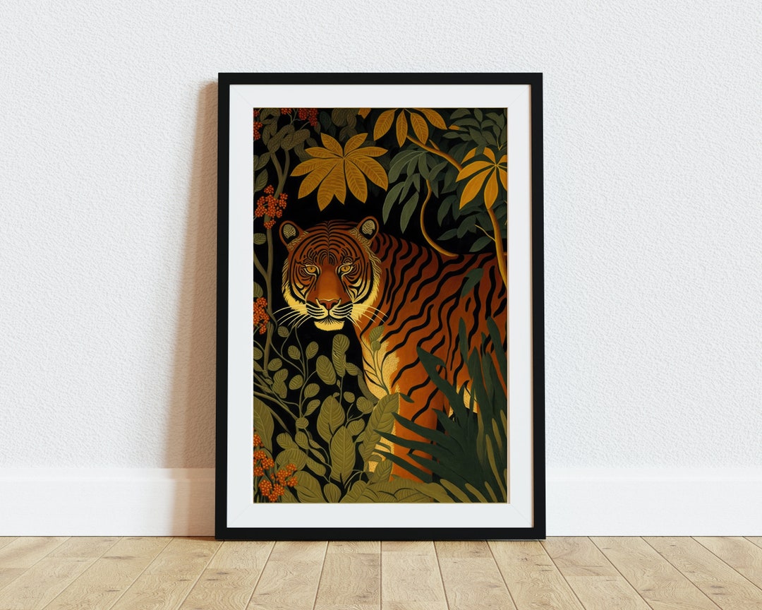 Henri Rousseau Art Print, Jungle Tiger, Exotic Art, Rousseau Inspired ...