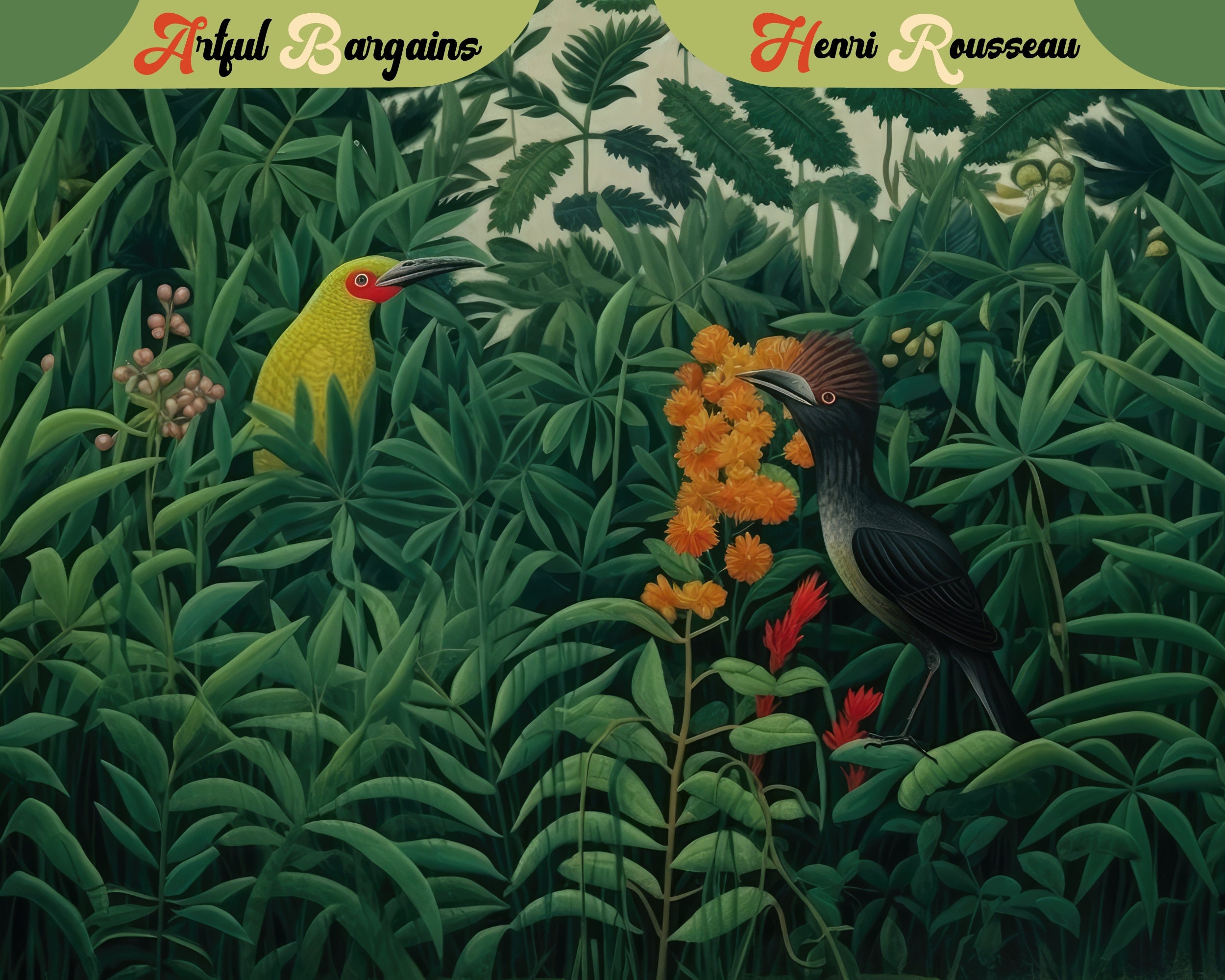 Exotic Bird Art Print, Henri Rousseau Art, Rousseau Inspired Printable ...
